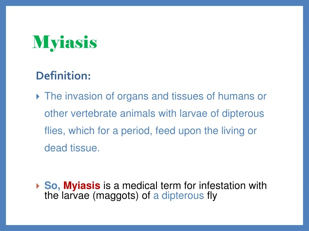 PPT - Myiasis PowerPoint Presentation, free download - ID:8941250