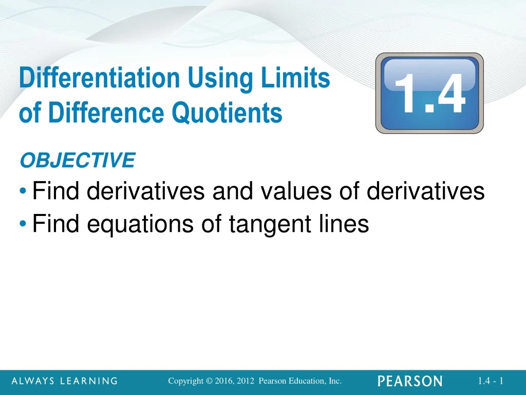 PPT - Differentiation Using Limits of Difference Quotients PowerPoint ...