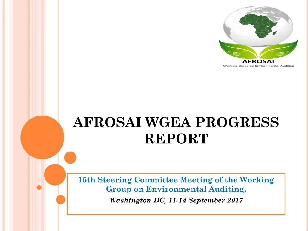 PPT - AFROSAI WGEA PROGRESS REPORT PowerPoint Presentation, free ...