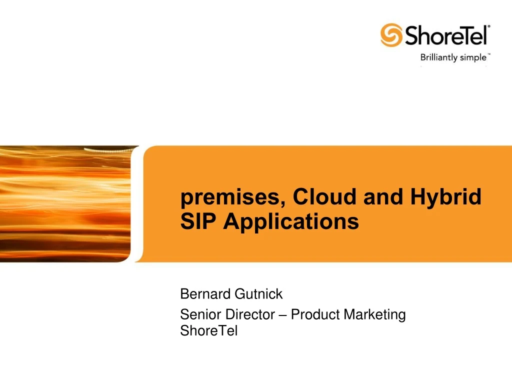 PPT - premises, Cloud and Hybrid SIP Applications PowerPoint ...