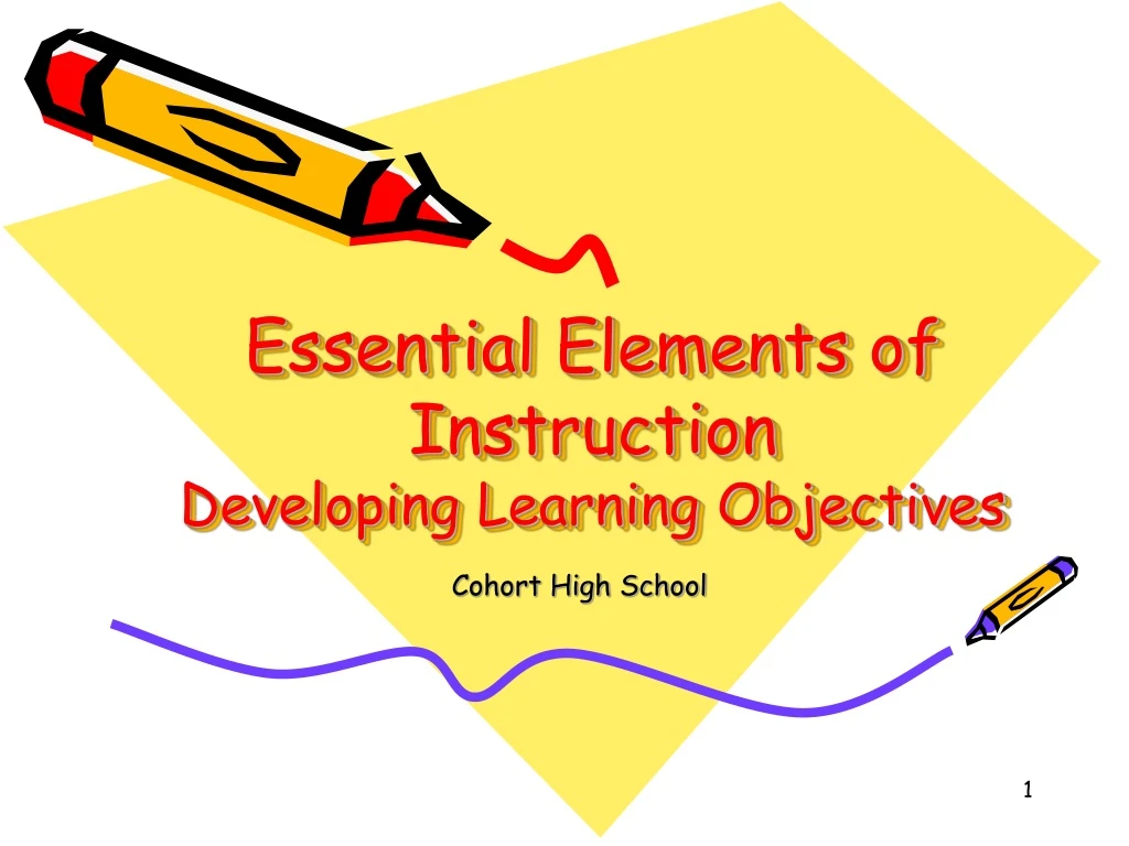 PPT - Essential Elements of Instruction Developing Learning Objectives ...
