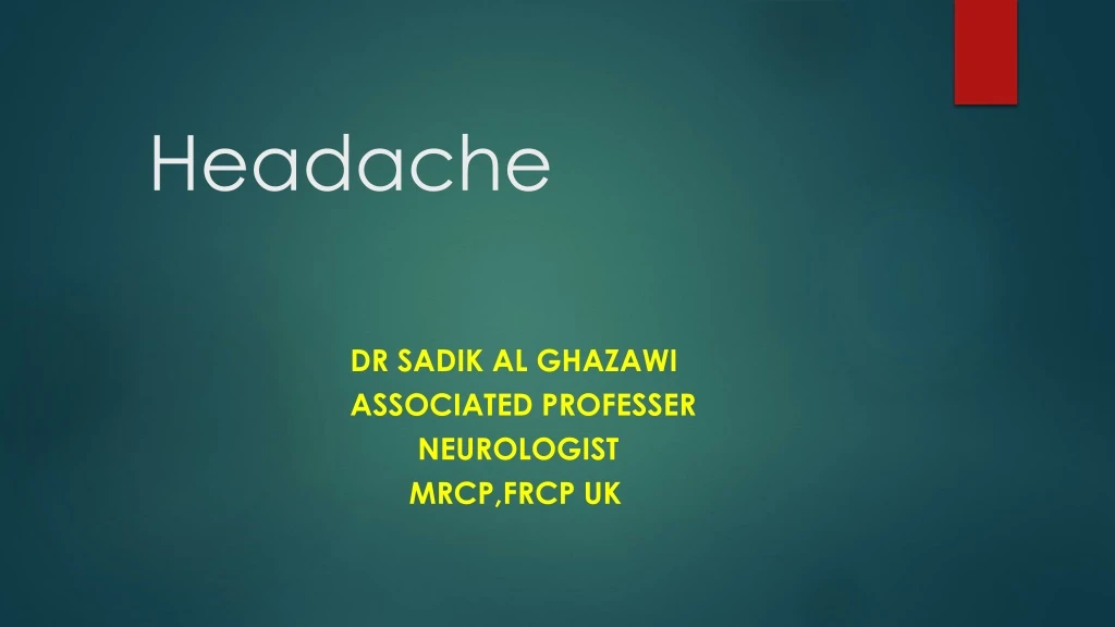 PPT - Headache PowerPoint Presentation, free download - ID:8950123