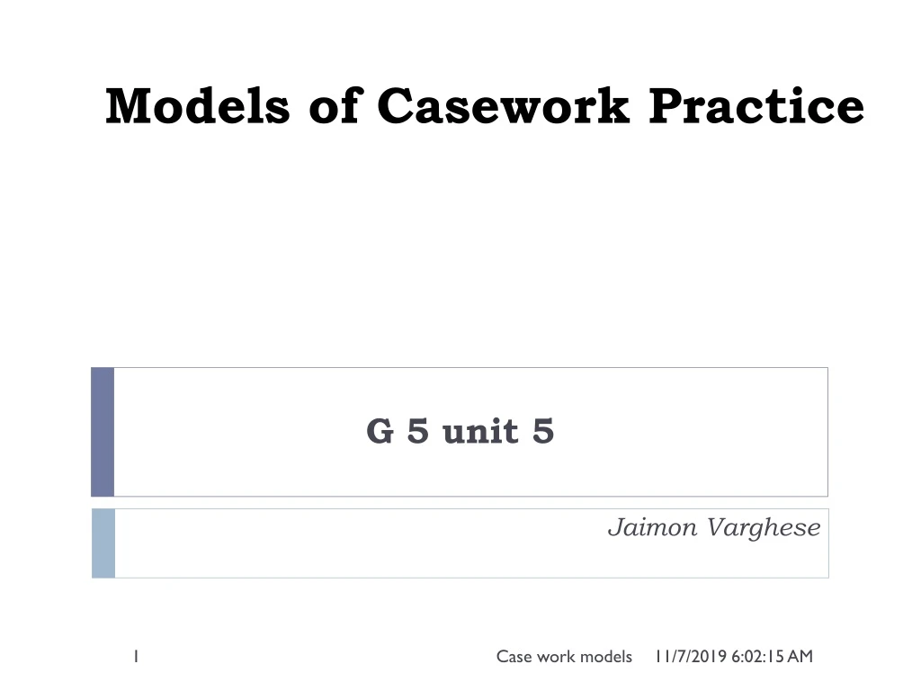 PPT - Models of Casework Practice PowerPoint Presentation, free ...