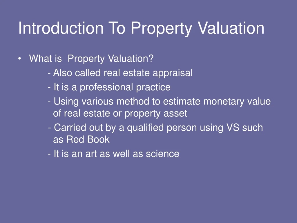PPT - Introduction To Property Valuation PowerPoint Presentation, free ...