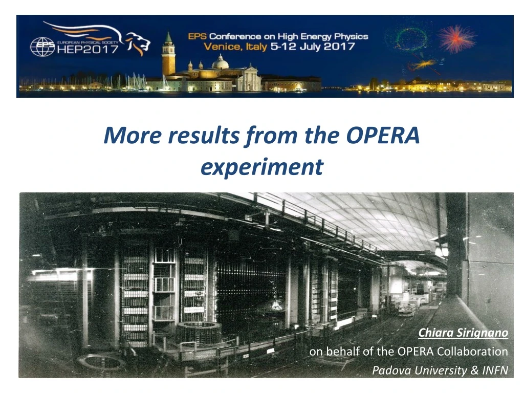 PPT - More results from the OPERA experiment PowerPoint Presentation ...