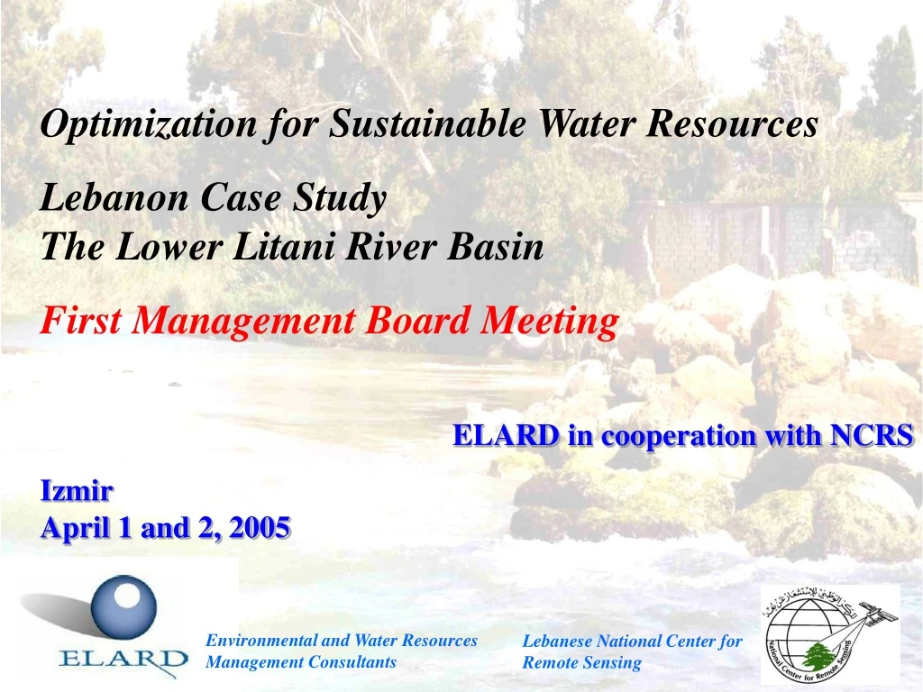 PPT - Optimization for Sustainable Water Resources Lebanon Case Study ...