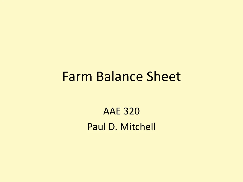 PPT - Farm Balance Sheet PowerPoint Presentation, free download - ID ...