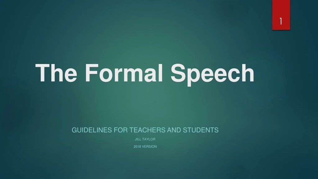 PPT - The Formal Speech PowerPoint Presentation, free download - ID:8964290