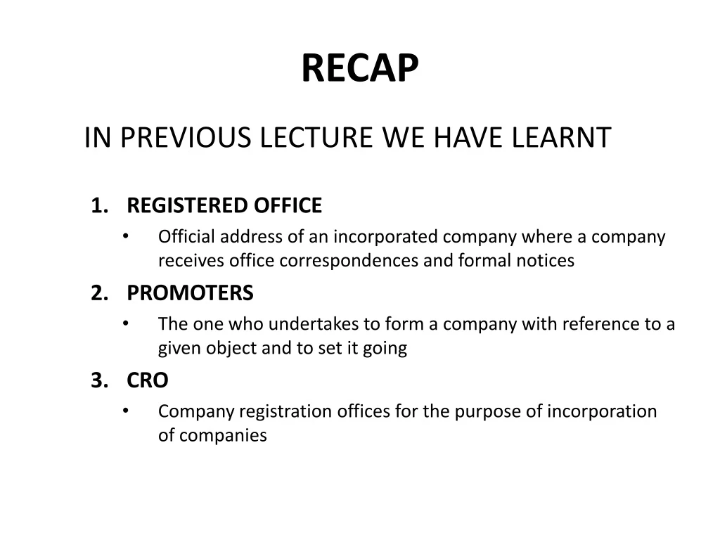 PPT - RECAP PowerPoint Presentation, free download - ID:8964641