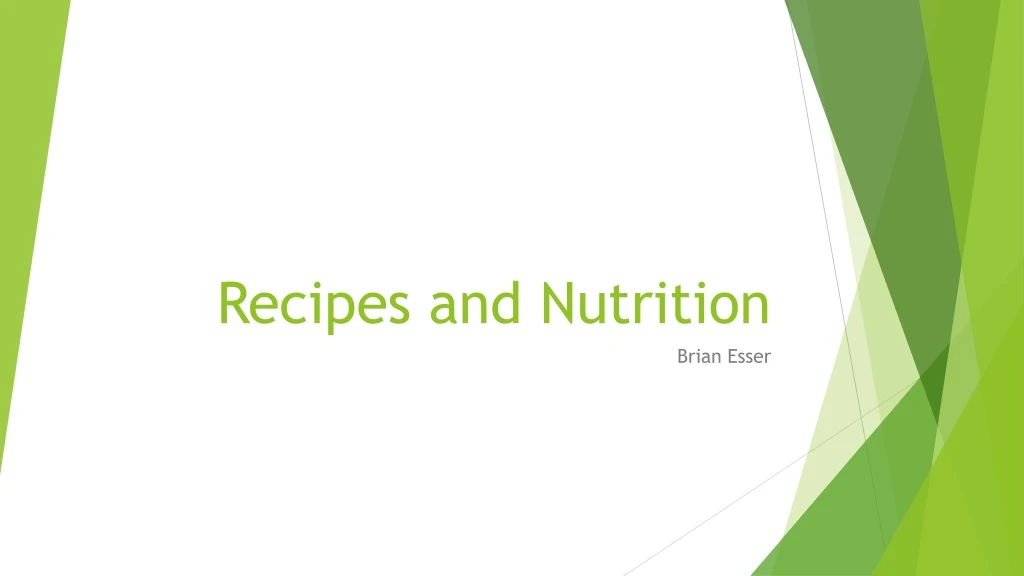 PPT - Recipes and Nutrition PowerPoint Presentation, free download - ID ...