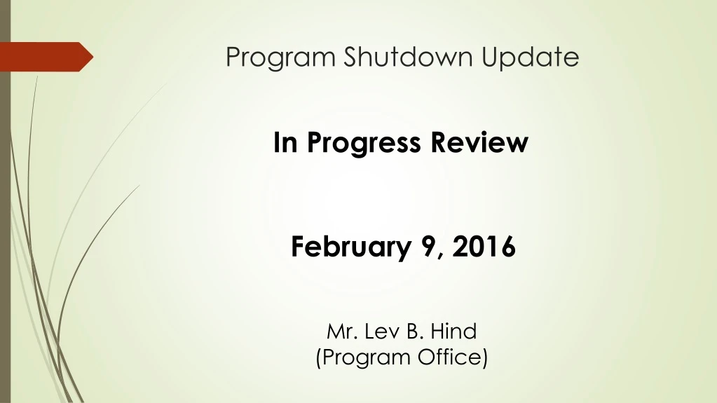 PPT - Program Shutdown Update PowerPoint Presentation, free download ...