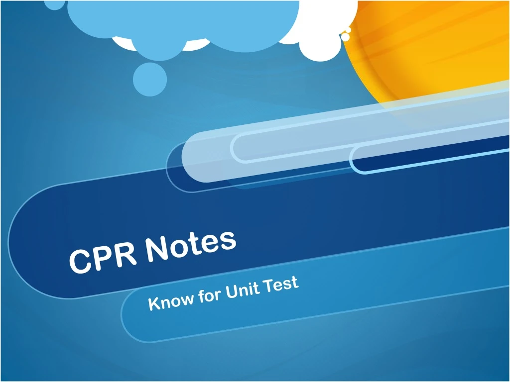 PPT - CPR Notes PowerPoint Presentation, free download - ID:8967214