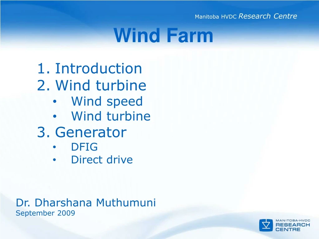 PPT - Wind Farm Introduction Wind turbine Wind speed Wind turbine ...