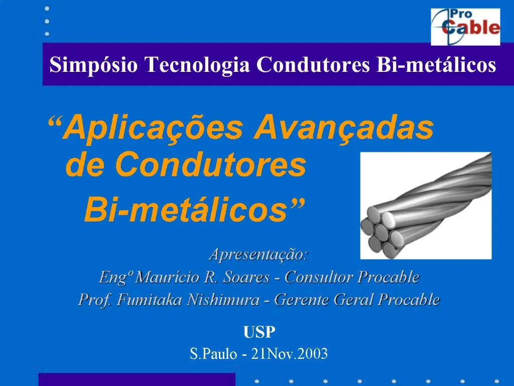 PPT - Simp sio Tecnologia Condutores Bi-met licos PowerPoint Presentation - ID:896890