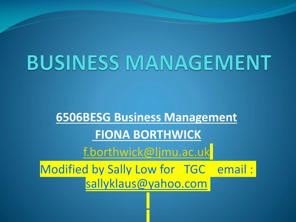 PPT - BUSINESS MANAGEMENT PowerPoint Presentation, free download - ID ...