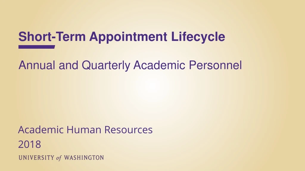 PPT - Short-Term Appointment Lifecycle PowerPoint Presentation, free ...
