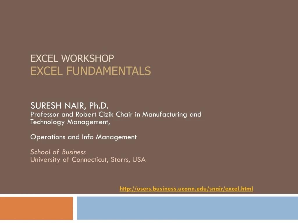 PPT - Excel Workshop Excel Fundamentals PowerPoint Presentation, free download - ID:8974365