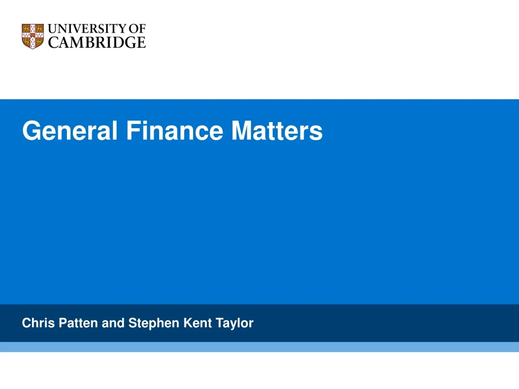 PPT - General Finance Matters PowerPoint Presentation, free download ...