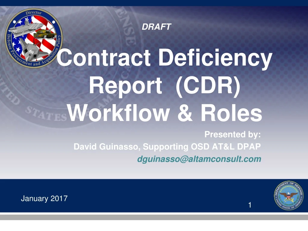 PPT - Contract Deficiency Report (CDR) Workflow & Roles PowerPoint ...