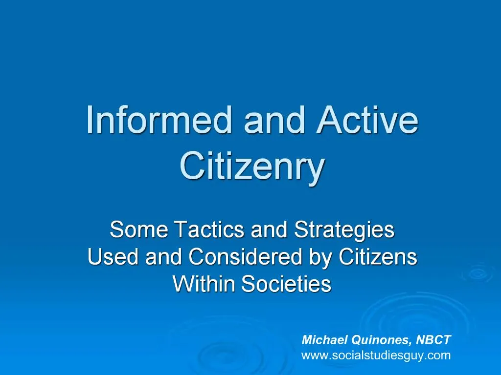 PPT - Informed and Active Citizenry PowerPoint Presentation, free ...