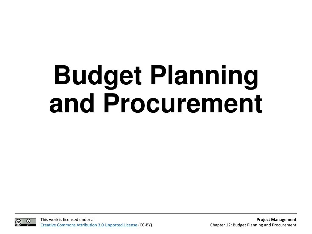 PPT - Budget Planning and Procurement PowerPoint Presentation, free ...