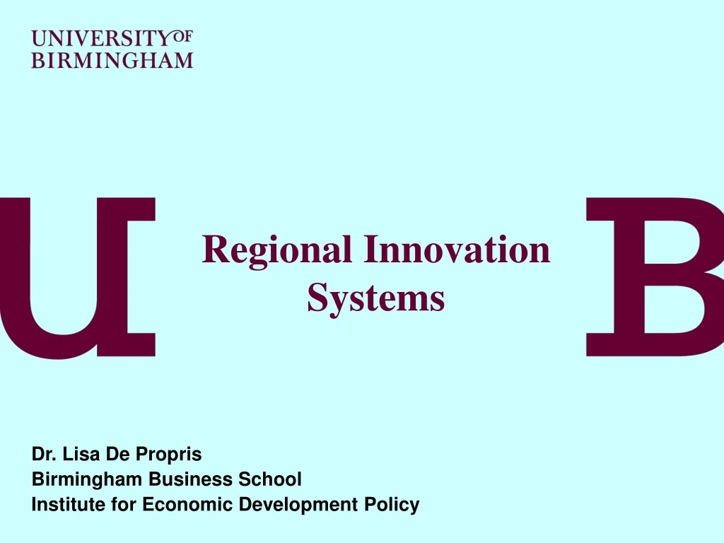 PPT - Regional Innovation Systems PowerPoint Presentation, free ...