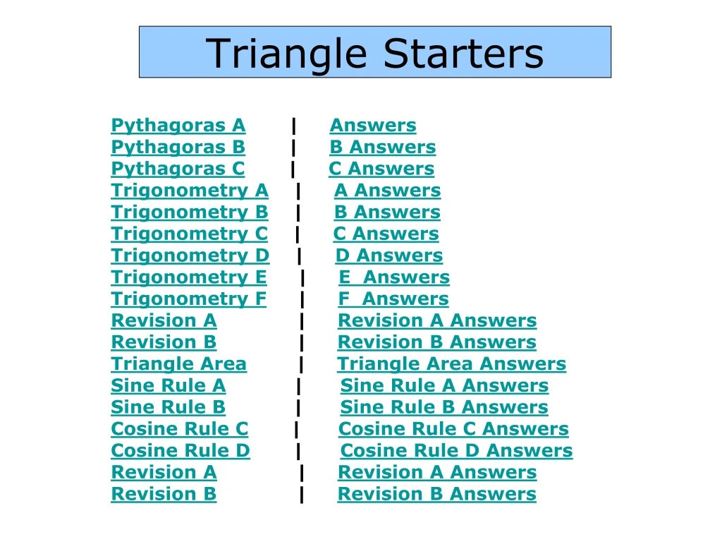 PPT - Triangle Starters PowerPoint Presentation, free download - ID:8979466