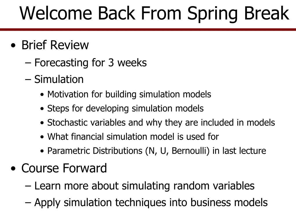 PPT - Welcome Back From Spring Break PowerPoint Presentation, free ...