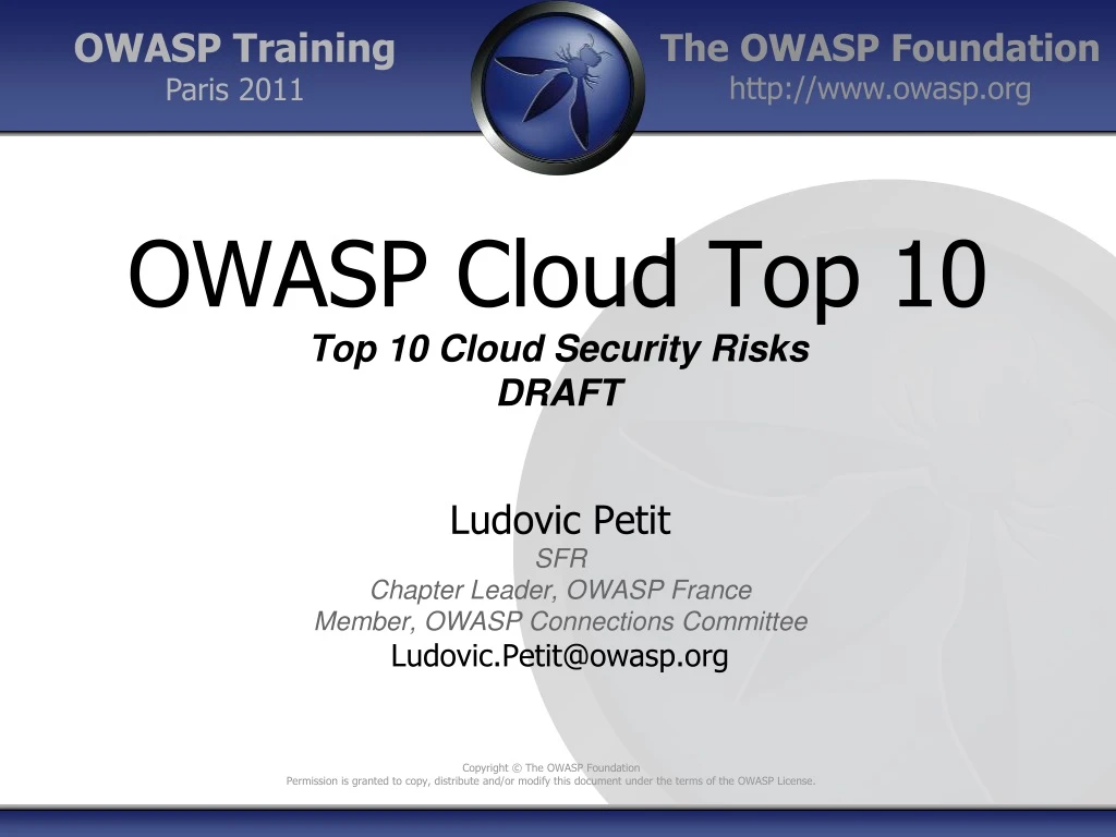 Ppt Owasp Cloud Top 10 Top 10 Cloud Security Risks Draft Powerpoint