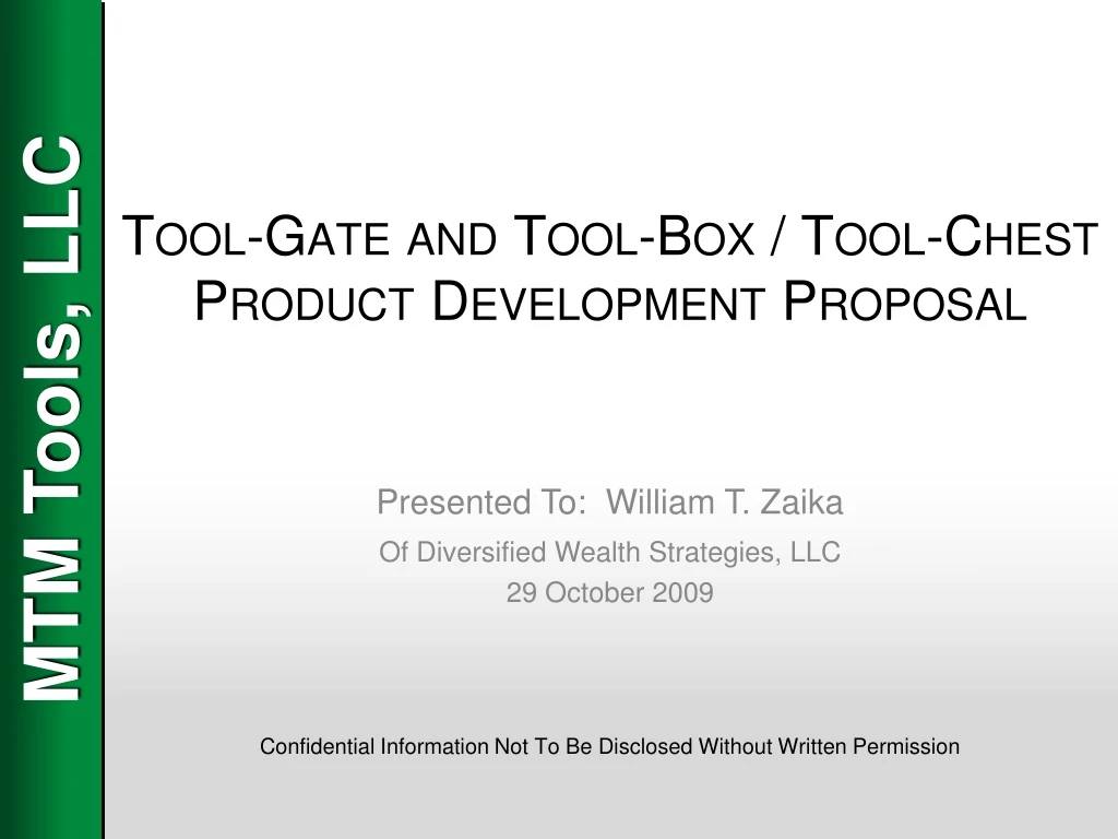 PPT - Tool-Gate and Tool-Box / Tool-Chest Product Development Proposal ...