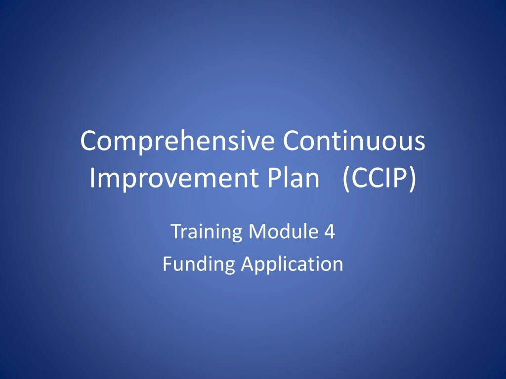 PPT - Comprehensive Continuous Improvement Plan (CCIP) PowerPoint ...
