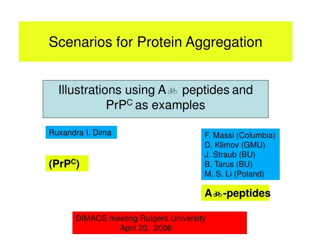 PPT - Scenarios for Protein Aggregation PowerPoint Presentation, free ...