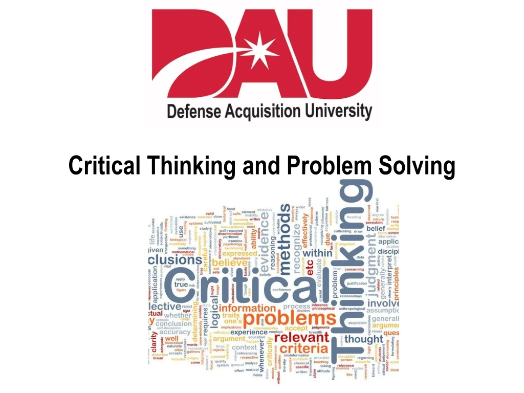 PPT - Critical Thinking and Problem Solving PowerPoint Presentation ...