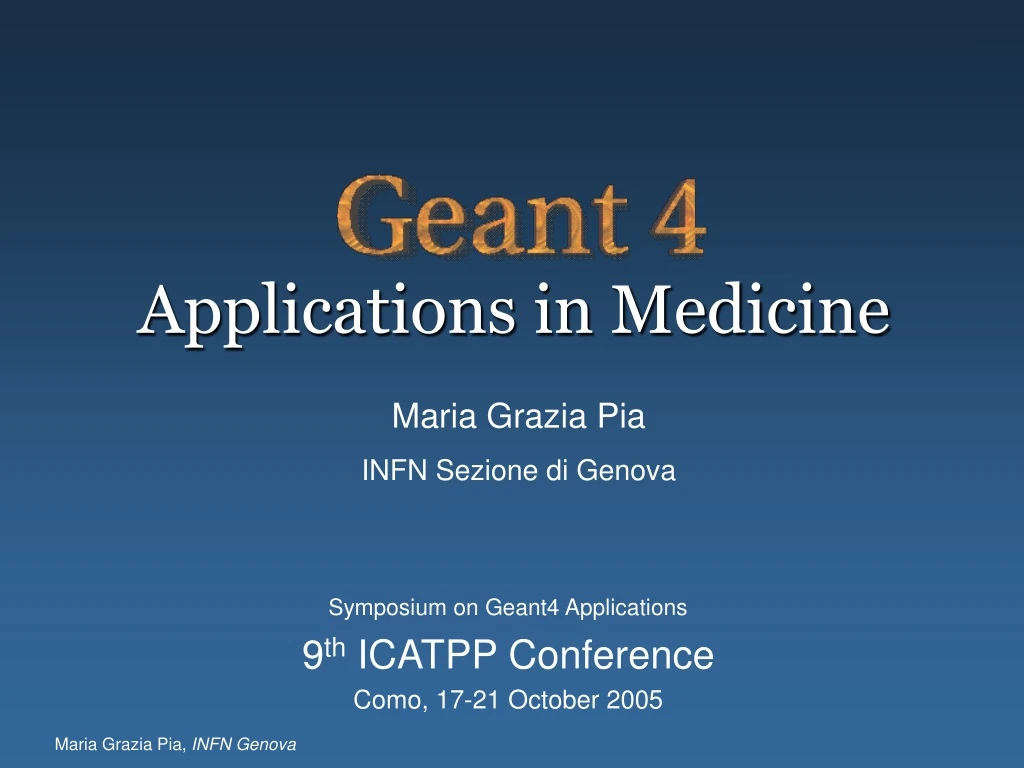 PPT - Applications in Medicine PowerPoint Presentation, free download ...