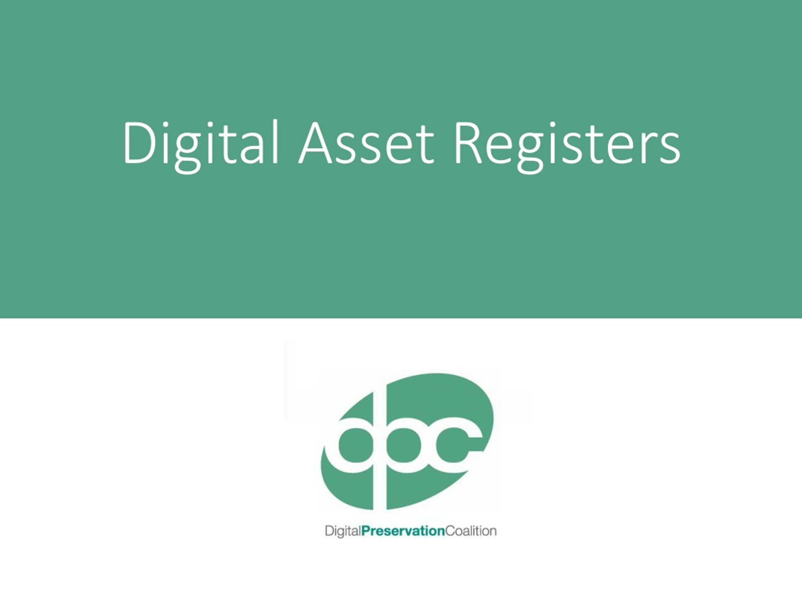 PPT - Digital Asset Registers PowerPoint Presentation, free download ...