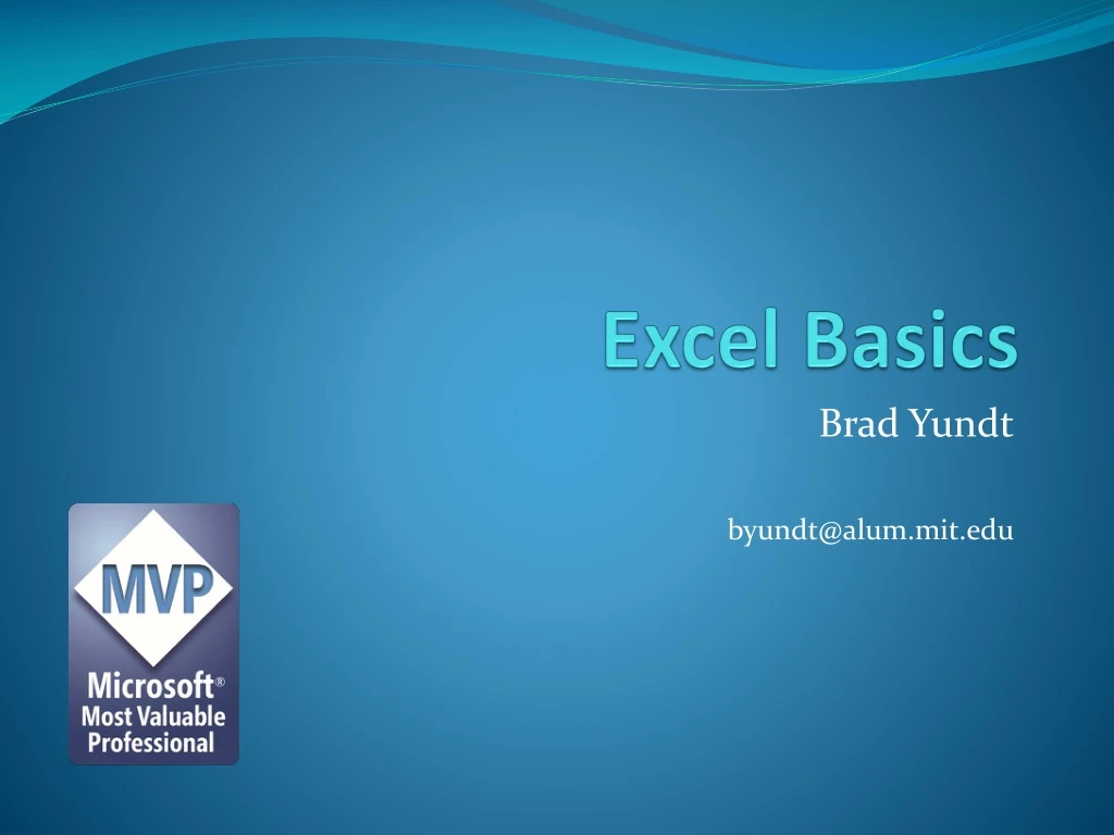 PPT - Excel Basics PowerPoint Presentation, free download - ID:8995213