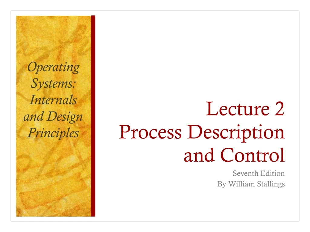 PPT - Lecture 2 Process Description and Control PowerPoint Presentation ...