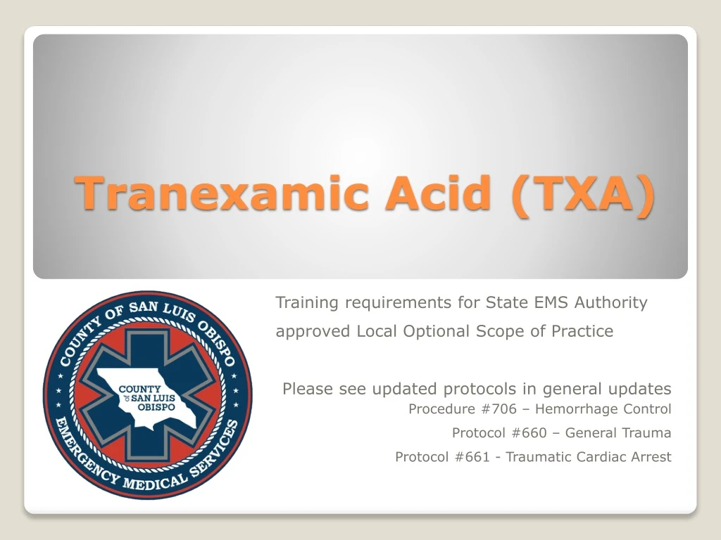 PPT - Tranexamic Acid (TXA) PowerPoint Presentation, free download - ID ...