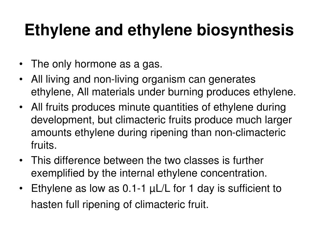 PPT - Ethylene and ethylene biosynthesis PowerPoint Presentation, free ...
