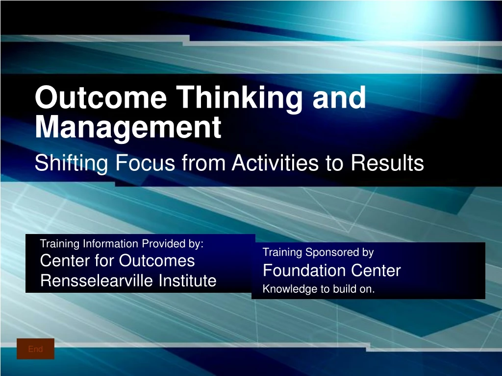 PPT - Outcome Thinking and Management PowerPoint Presentation, free ...