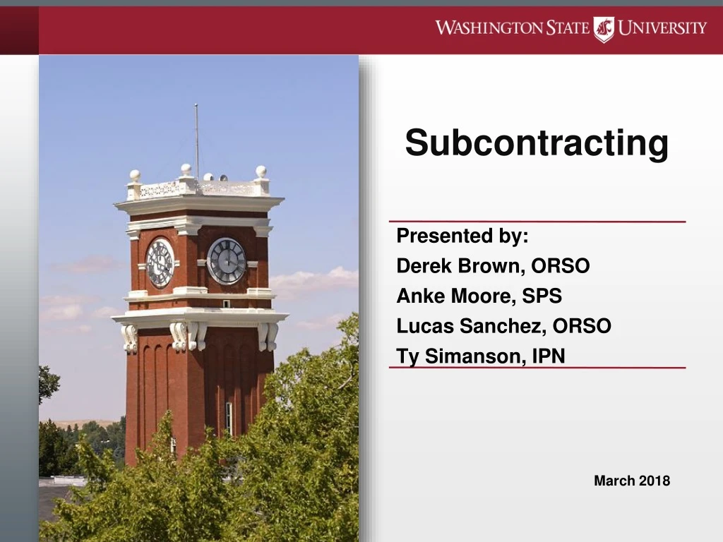 PPT - Subcontracting PowerPoint Presentation, free download - ID:8996057