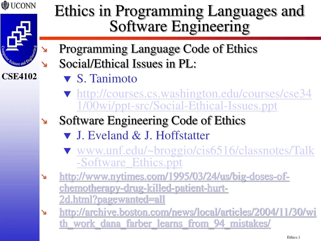 PPT - Ethics in Programming Languages and Software Engineering ...