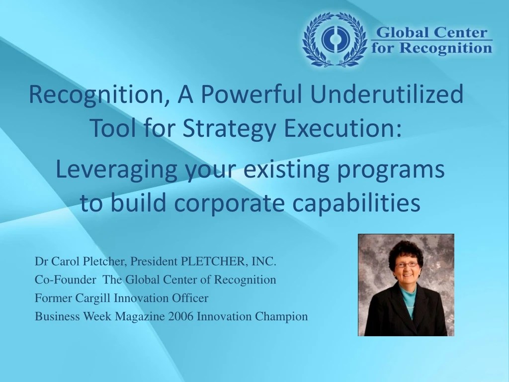PPT - Recognition, A Powerful Underutilized Tool for Strategy Execution ...