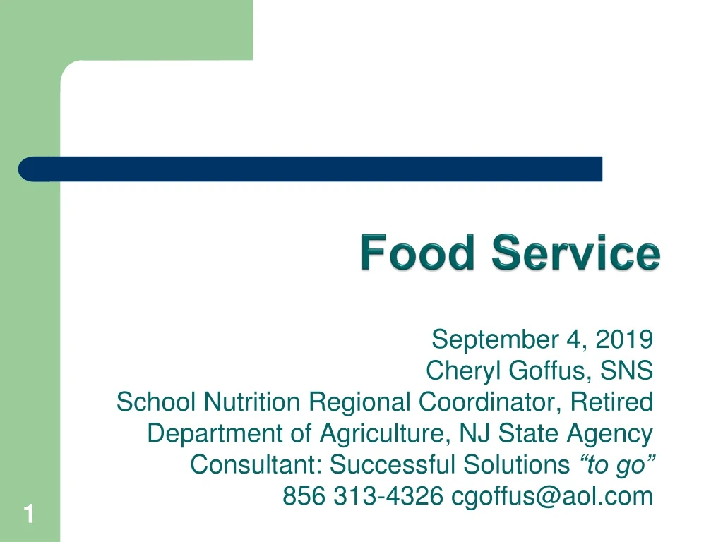 PPT - Food Service PowerPoint Presentation, free download - ID:8998823
