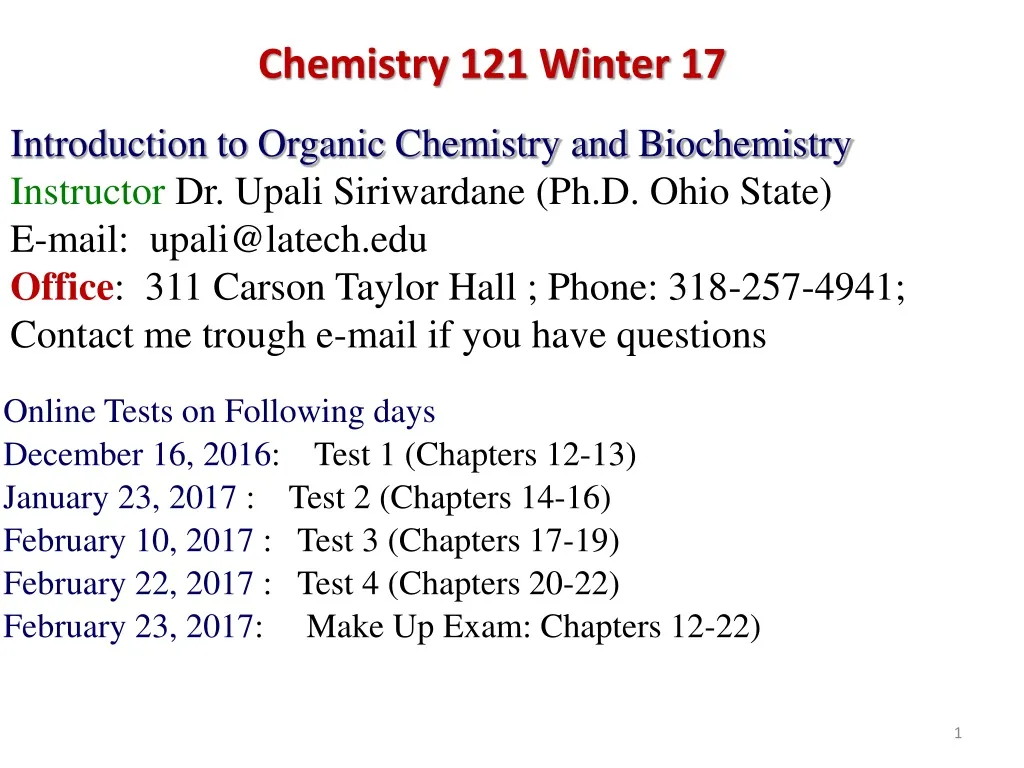PPT - Chemistry 121 Winter 17 PowerPoint Presentation, free download ...