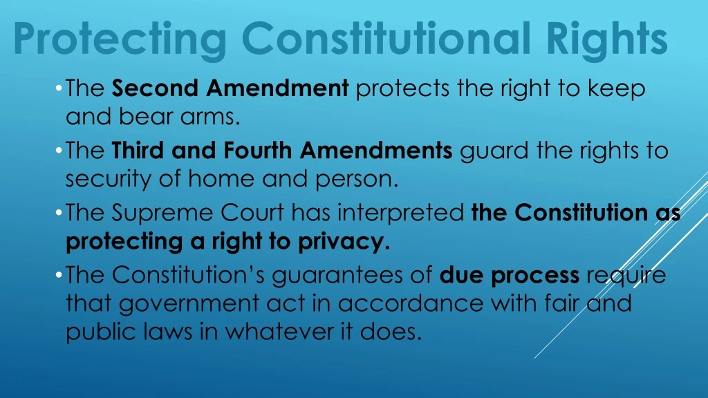 PPT - The Second Amendment protects the right to keep and bear arms ...