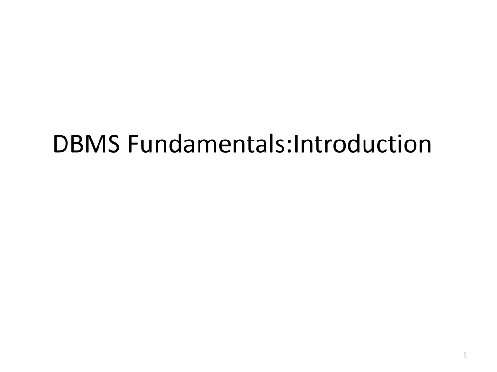 PPT - DBMS Fundamentals:Introduction PowerPoint Presentation, free ...