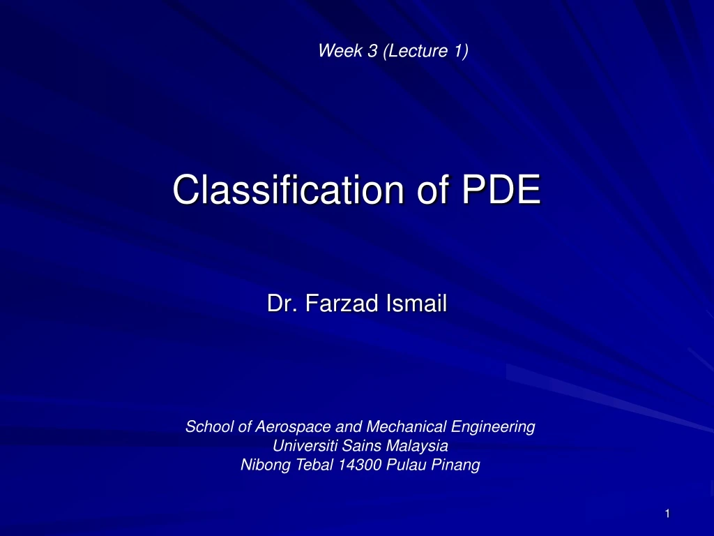 PPT - Classification of PDE PowerPoint Presentation, free download - ID ...