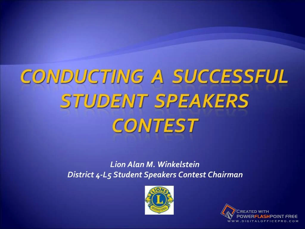 PPT - Conducting a successful Student Speakers Contest PowerPoint ...