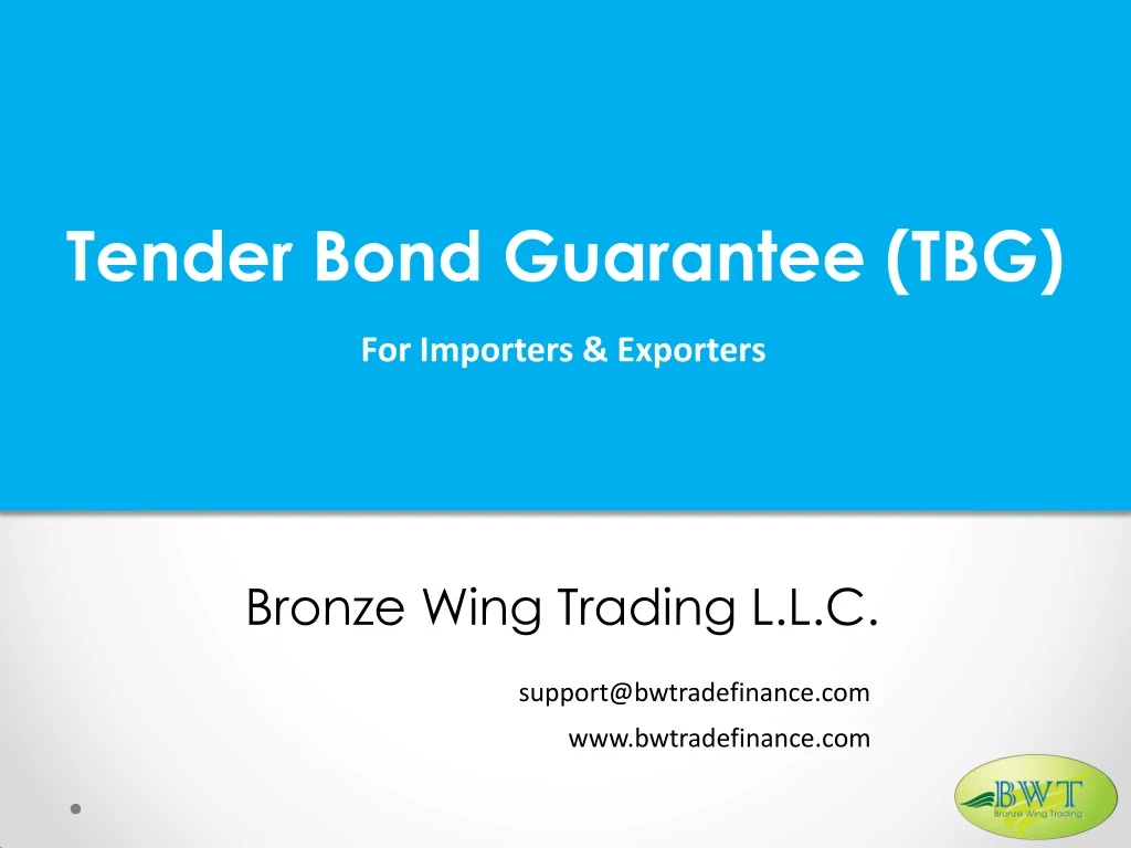 PPT - Tender Bid – Tender Bond for Suppliers & Contractors PowerPoint Presentation - ID:9035172